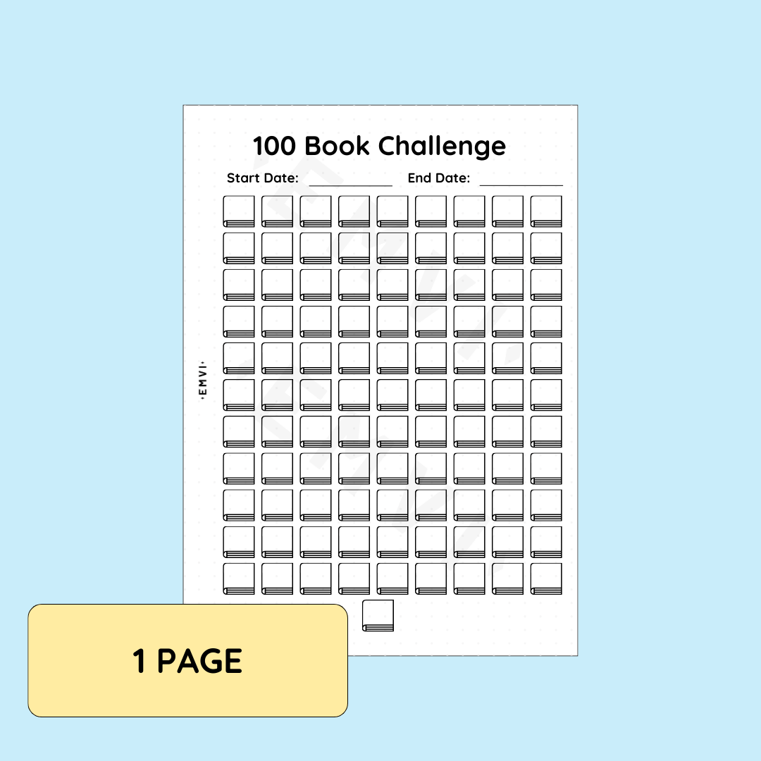 100 Book Challenge - Journal Page – Emvi