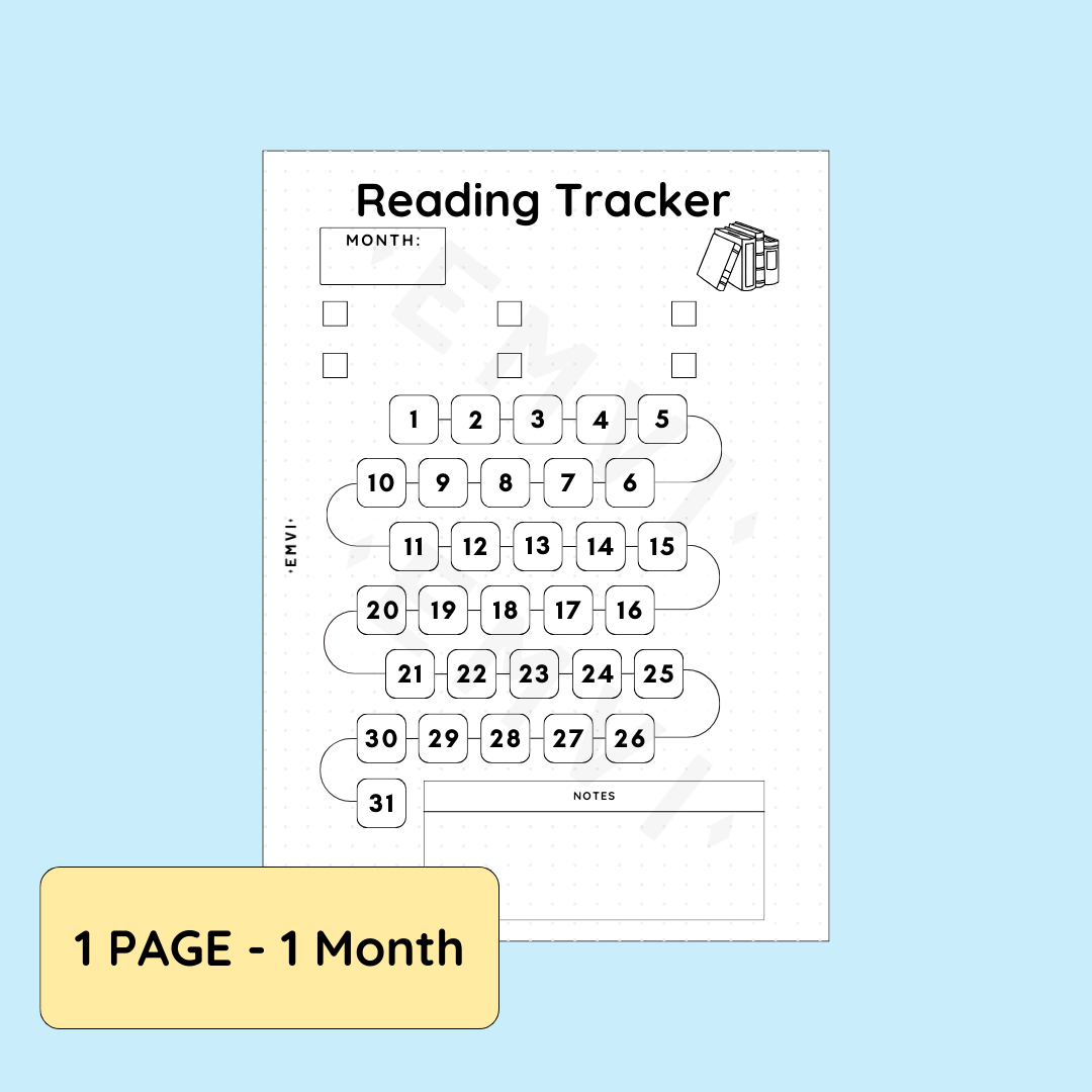 Reading Monthly Tracker - Journal Page – Emvi