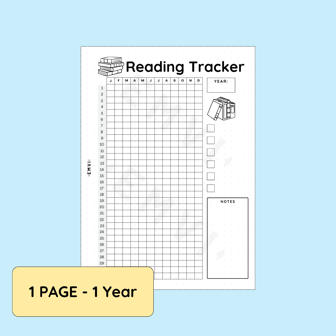 Reading Yearly Tracker - Journal Page – Emvi